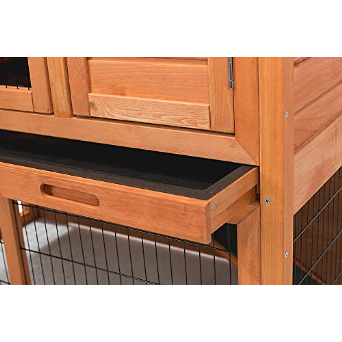 TRIXIE Pet Products Rabbit Hutch with Sloped Roof, Small, Glazed Pine