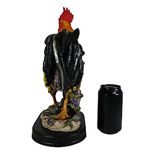 Ebros Large Decorative Rooster Chicken Statue 13.5" H Sunshine Crow Rural Country Barnyard Farm Animal Chicken Hen Kitchen Home Decor Sculpture Great for Farm Owners Nature Lovers