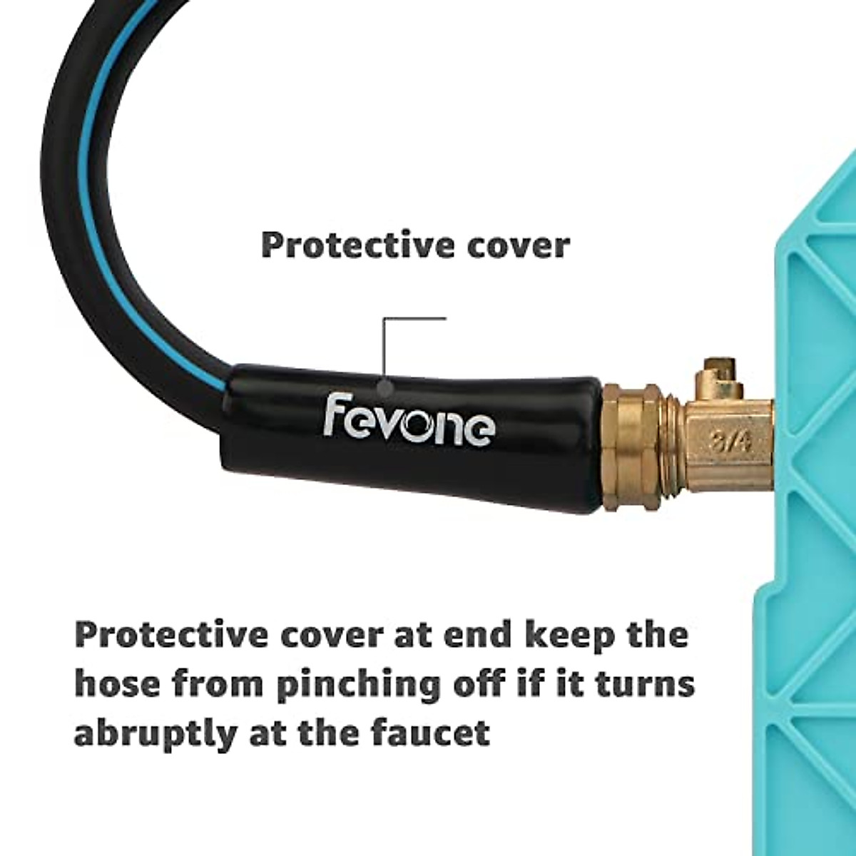 Fevone Garden Hose 100ft Heavy Duty Water Hose 5/8 Garden Hose Flexible Lightweight Garden Hoses 100 ft, 3/4 Solid Brass Fittings