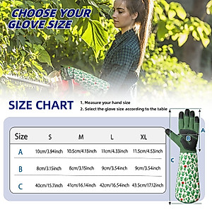 Schwer Gardening Gloves for Women,Rose Pruning Gloves with Forearm Protection,Breathable and Comfortable Thorn Proof Garden Glove with Touch Screen for Yard & Outdoor Work(Large 1 pair)
