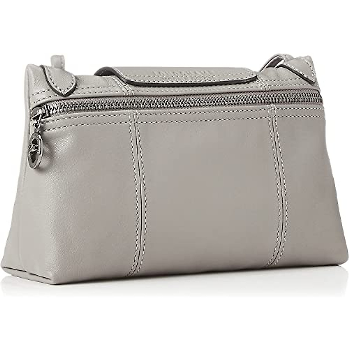 Longchamp Le Pliage Cuir Small Crossbody Leather Shoulder Bag Grey