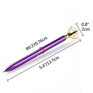 Coopay 12 Pieces Crystal Diamond Pens Bling Rhinestones Metal Ballpoint Pens Black Ink for School Office, 12 Color Variations