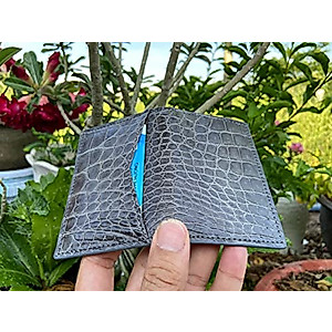 Double side Grey Crocodile Alligator leather skin Credit Cardholder, leather credit cardcase, leather creditcard cover