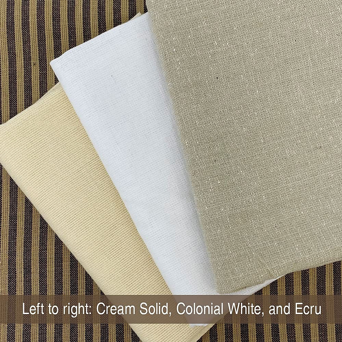 Ecru Solid Off-White Homespun Cotton Fabric by JCS - Sold by The Yard