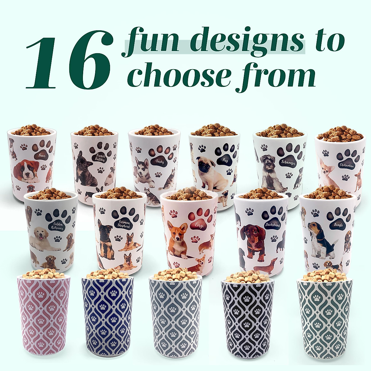 Greenline Goods Premium Dog Treat Ceramic Canister Set – Pug Airtight Canister for Fresh Treats, Ceramic Jar & Containers with Lids, Farmhouse Canisters, Ideal Kitchen Canisters for Countertop