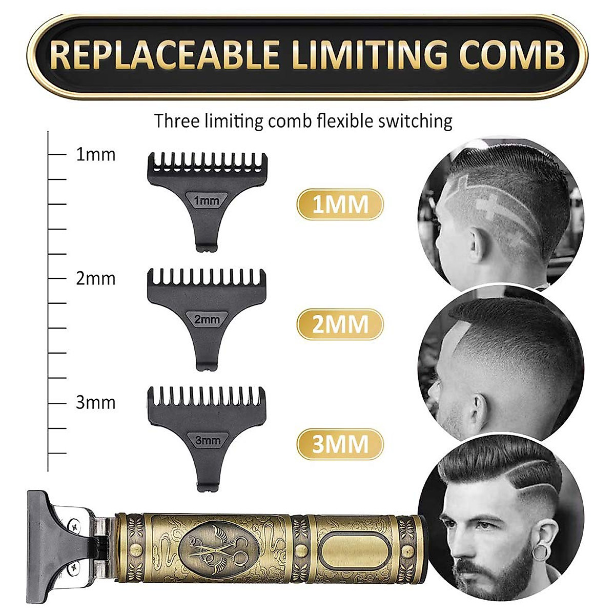 Mens Cordless Hair Carving Trimmer Clippers Tools for Men