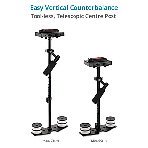 Flycam 5000 Handheld Camera Stabilizer with Comfort Arm Vest. Precise Balancing, Smooth & Fatigueless Operations. Quick Shock Absorption, Free Quick Release, Arm Brace & Table Clamp (FLCM-CMFT-KIT)