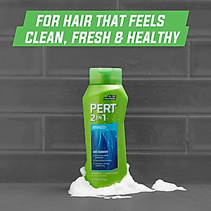 Pert Anti-Dandruff 2 in 1 Shampoo and Conditioner - Advanced Shampoo Conditioner with 2 Percent Salicylic Acid - Dandruff Shampoo with Zinc - 25.4 oz 4 Pack