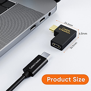 CableCreation Right Angle USB C Male to Female Adapter [3-Pack], 90 Degree USB 3.1 USB C Extension Adapter (3A/10G) for MacBook (Pro), Pixel 2 XL, Laptop & Tablet & Mobile Phone