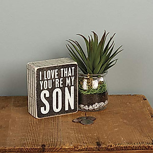 Primitives by Kathy 21314 Pinstriped Trim Box Sign, 3.5" x 4", Love That You're My Son