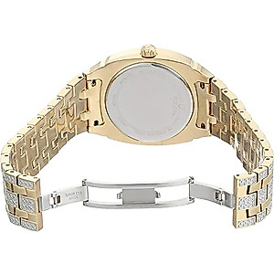 Bulova Men's Crystals Phantom Gold Tone Stainless Steel 3-Hand Quartz Watch, Cushion Shape Dial and Curved Mineral Crystal Style: 98B323