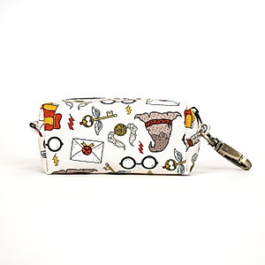 Organic Cotton Dog Poop Bag Holder for Leash Brass Hardware Waste Bag Dispenser Pet Waste Management Solution