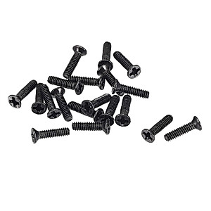 uxcell M2 x 8mm Phillips Screws Fastener Black for Laptop PC TV Fan Switch 500pcs