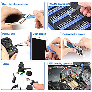 SOONAN 128 in 1 Precision Screwdriver Set, Magnetic Repair Tool Kit for iPhone Series/Xbox Series/PS3/PS4/Nintendo Switch/iPad/Tablet/Laptop/Watch/Cellphone/PC/Camera/Electronic