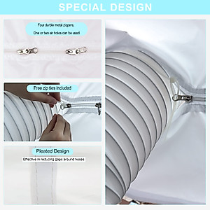 Boqon Portable AC Window Seal Kit Adjustable Air Conditioner Window Vent Kit, No Drilling, Waterproof, Easy to Install with Zip and Adhesive Fastener (25X56~92cm)