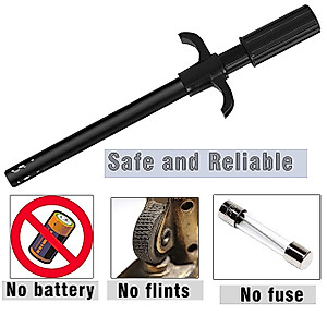 NISUN Easy Grip Metal Regular Gas Lighters for Gas Stoves, Restaurants & Kitchen Use - Black