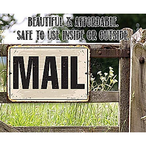 Mail Metal Sign - Great Home and Post Office Decor, Mail Delivery Sign and Mail Collection Box Decoration, Classic Gift for Mail Man, 8x12 Use Indoors/Outdoors Durable Vintage Metal Sign