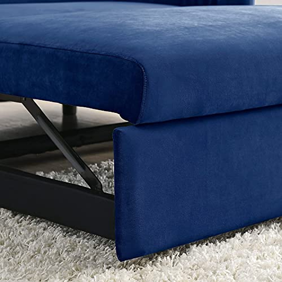 ERYE Blue Velvet 2 Pillows Side Pockets, 55"