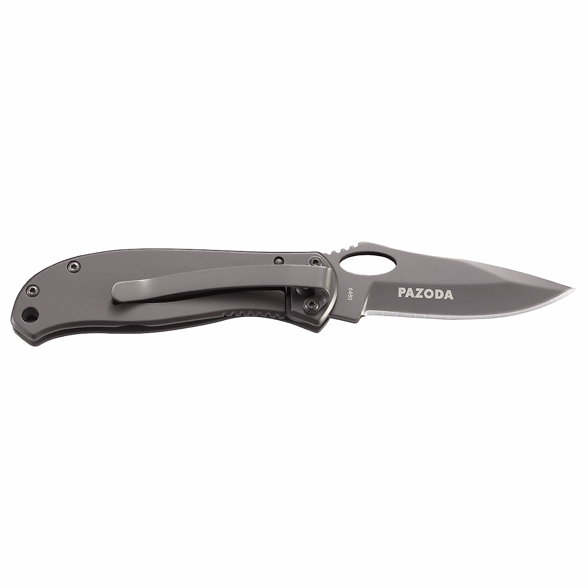 CRKT Pazoda EDC Folding Pocket Knife: Everyday Carry, Gray Ti Nitride Blade, Thumb Slot, Liner Lock, Stainless Handle, Pocket Clip 6480