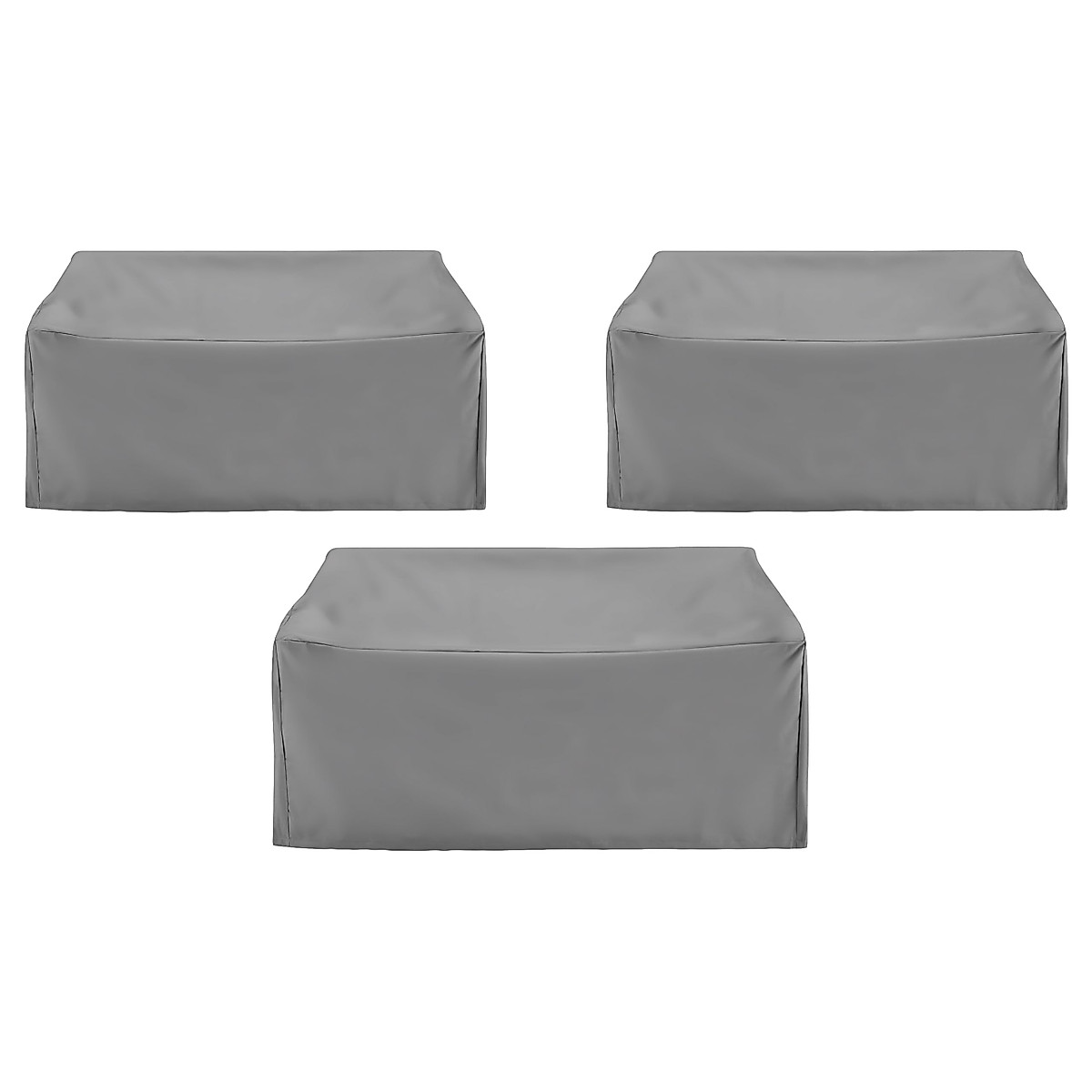 Crosley Furniture Patio Furniture Covers, Waterproof 3-Piece Outdoor Sectional Loveseat Cover Set, Gray