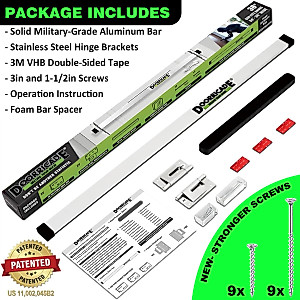 Door Security Bar-by Doorricade-Secure The Entire Width of Your Inward Opening Front Door or Safe Room.