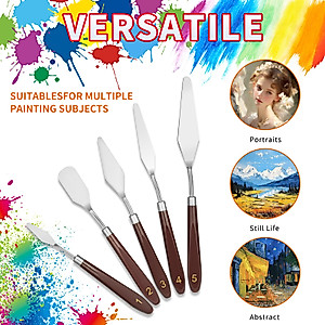 5pcs Palette Knife,Stainless Steel Spatula Palette Knife set, Pallet Knife,Painting Knives,Oil Painting Accessories for Oil, Canvas, Acrylic Painting By EGYPAMID