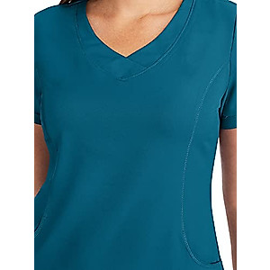 Healing Hands 4 Pocket Women Scrub Top V-Neck HH360 2264 Sloan Scrubs for Women Stretch Fabric Caribbean L