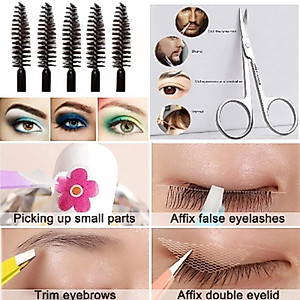 Tweezers Set ，Stainless Steel Plucking Precision Tweezers Set for Ingrown Hair Remove and Lash Extension, Plucking Tweezers with Leather Case for Ladies Gifts (6-Piece)