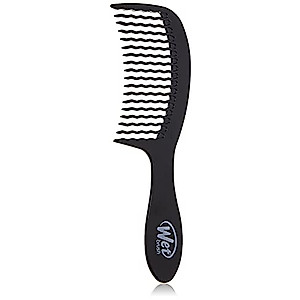 Wet Brush Detangling Comb, Black - Wide Tooth Hair Detangler with WaveTooth Design that Gently and Glides Through Tangles - Brush Throough Conditioner and Hair Masks - Gentle On Scalp and Pain-Free