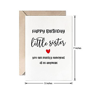 Happy Birthday Little Sister Card, Sister Birthday Card Funny, Birthday Gift From Brother Or Sister