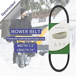 Gpartsden 954-0101 754-0101A Auger Drive V Belt 1/2"x35" Replacement for MTD Craftsman 754-0101 954-0101A 754-0193 5068 265-433 Single-Stage Snow Blower