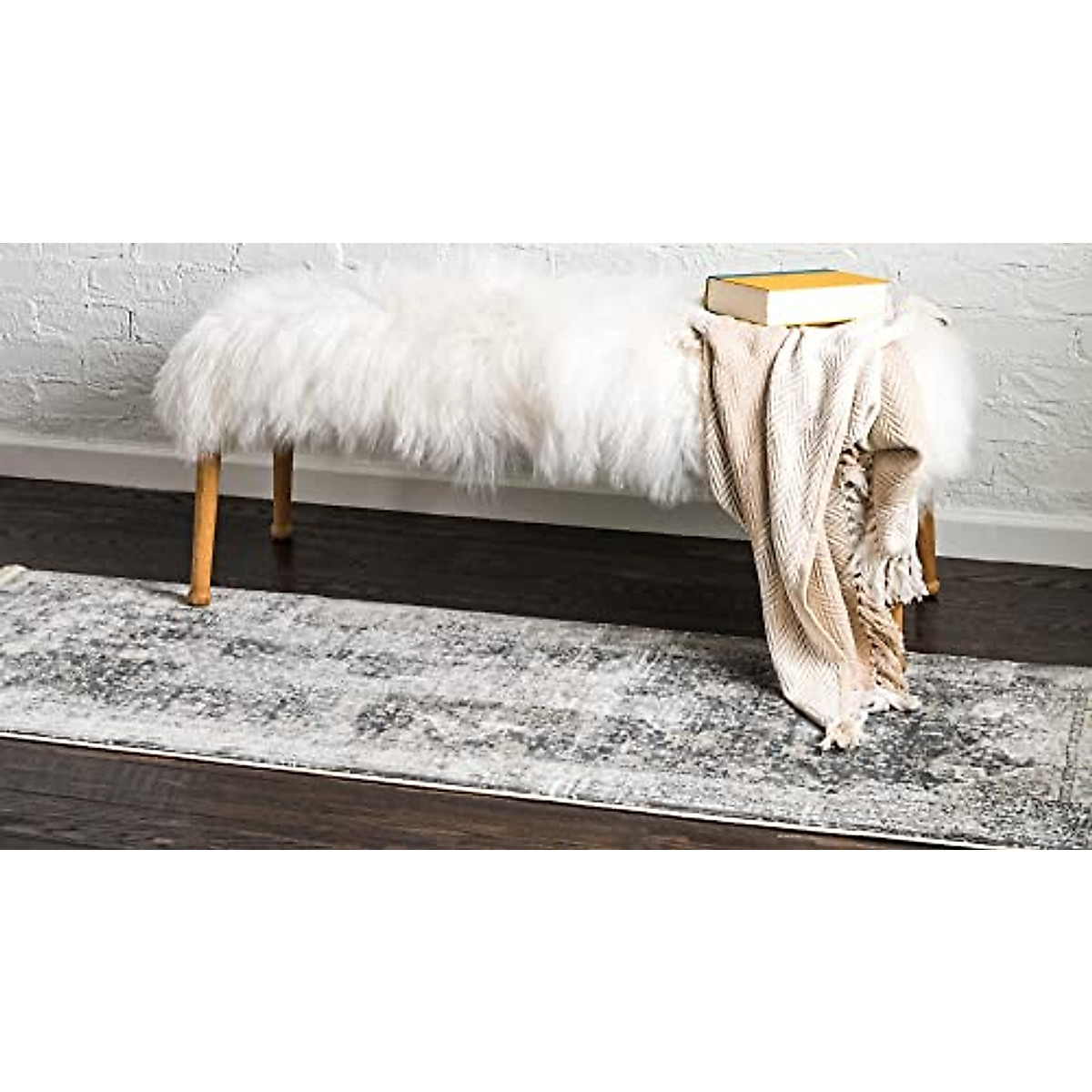 Unique Loom Baracoa Collection Area Rug - La Cabana (2' 2" x 6' 1" Runner, Fume Gray/ Brown)