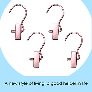 Koobay Laundry Hook Boot Clips Hanger Clothes Hanging Clips, Rose Gold Multi-Functional Socks Towel Clip Clothespins,Lightweight Home Travel Hangers for Closet Hanger Organizer Matte Process (20 Pack)