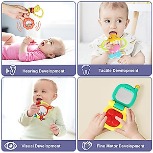 Baby Rattles 0-6 Months,Baby Toys 0-6 Months,Baby Rattle Toys,Teething and Wrist Socks Rattle, Infant Grab and Spin Shake Rattles, Newborn Toys for 0 1 2 3 4 5 6+ Month Babies Boy Girl Bebe