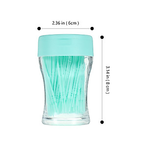 200pcs Double-Head Toothpicks Soft Plastic Oral Care Interdental Floss Cleaners Floss Picks,Braces flossers,Floss for Braces,Floss Sticks for Adults(Sky-Blue)