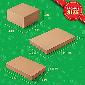 JOYIN 12 Pieces Brown Kraft Cardboard Boxes Gift Wrap for Christmas Holiday, Festive Xmas Wrapping Shirt and Lingerie Cupcake DIY Boxes