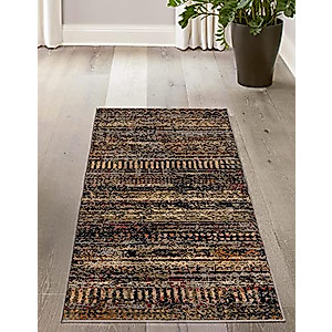Unique Loom Saturn Collection Area Rug - Relay (Runner 2' 2" x 9' 0", Blue/Beige)
