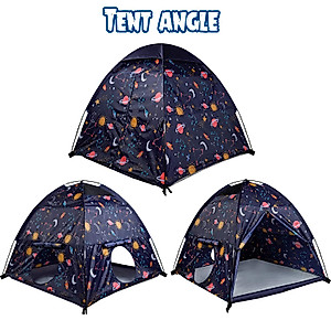 MountRhino Space World Kids Play Tent-60”x60”x47” Kids Pop Up Tent Children Camping Playhouse Indoor Outdoor Play Tents for Boys Girls Large Space Kids Tents with Rainfly Perfect Kid’s Gift