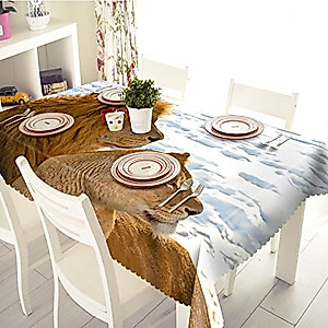 3D Merry Christmas Beach Pattern Waterproof Tablecloth, Oil-Proof Table Cover, Suitable for Kitchen, Dining Room M-1 140x160cm