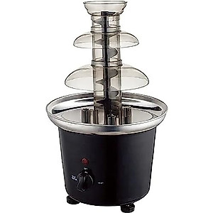 Electric Chocolate Fondue Fountain Machine for Chocolate Candy Butter Cheese (Black)