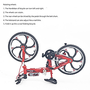 Ailejia Finger Racing Bicycle Mountain Bike Cake Topper Mini Dirt Bike Bicycle Model Cool Boy Toy (Red)