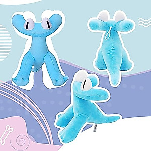 Lesome Rainbow Friends Plush Cyan Plush, Lookies Plush Yellow Rainbow Friends Chapter 2 Great Choice for Graduation Gift Children's Day Gift Doors Plush Party Favors (A-Cyan+Yellow)