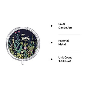 Aiawoxc Pill Case, Cute Travel Pill Box for Purse, Moisture ​Proof Small Pill Holder, Portable Pocket Pill Organizer Dispenser ​to Hold Vitamins, Cod Liver Oil, Supplements and Medicine (Dandelion)