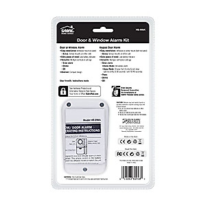SABRE Door and Window Alarm Kit, 120 dB Alarm, Audible Up To 1,580-Feet (480-Meters), Chime, Away, Home And Panic Modes, Sensors Work On Left And Right Hinged Doors, Low Battery Indicator