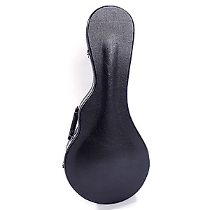 F-Style Microgroove Mandolin Hard shell Case Pattern Leather Wood Mandolin Case Black