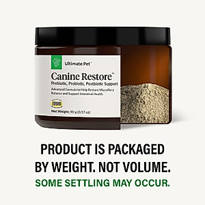 Ultimate Pet Nutrition Canine Restore, Prebiotic, Probiotic, Postbiotic, Digestive Health, Immunity Support, Vet Formulated, Powder, Food Topper