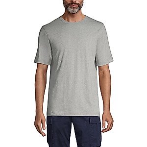Lands' End Mens Short Sleeve Supima Tee Light Gray Heather Regular XX-Large