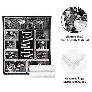 HYHSJY Custom Blankets with Photos, Personalized Throw Blankets with Family Pictures, Making Memories Souvenir Throw Blanket with Family Photos,Birthday Gift for Family Mom Dad Adult Kid