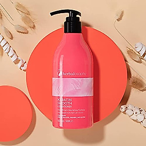 16.9 Fl Oz Keratin Conditioner, Nourishing & Moisturizing Formula for Damaged and Dry Hair, Extra Strength Hydrate & Repair for Color Treated Hair, Anti Frizz, Free of Sulfate, Parabens and Gluten