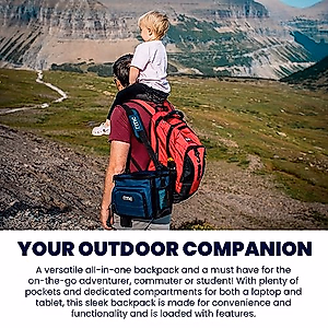 RTIC Summit Laptop Backpack, Navy& Black Medium